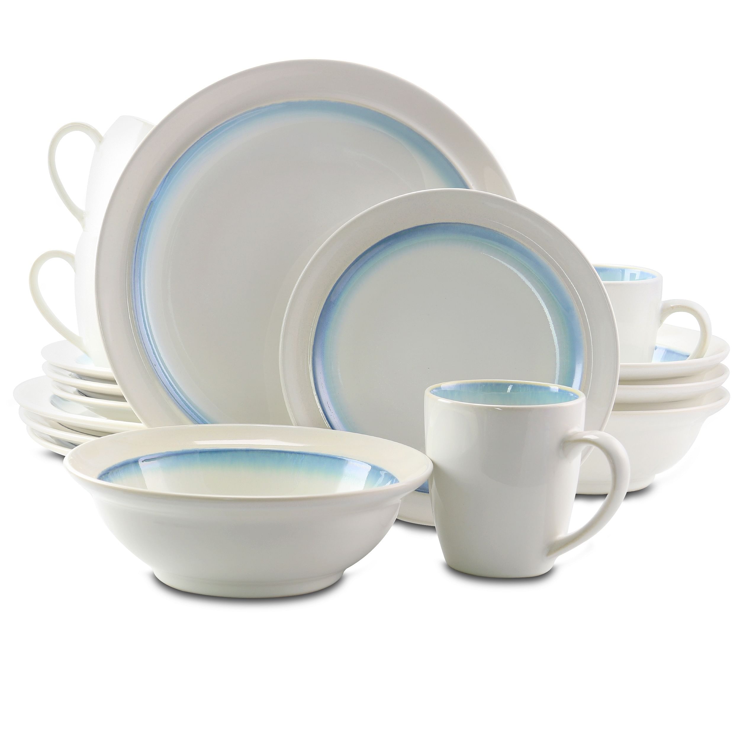 Gibson Elite Lawson 16 Piece Dinnerware Set, Teal - Walmart.com
