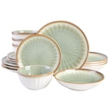 Gibson Elite 16 Piece Stoneware Dinnerware Set - Mayfair Bay Double ...