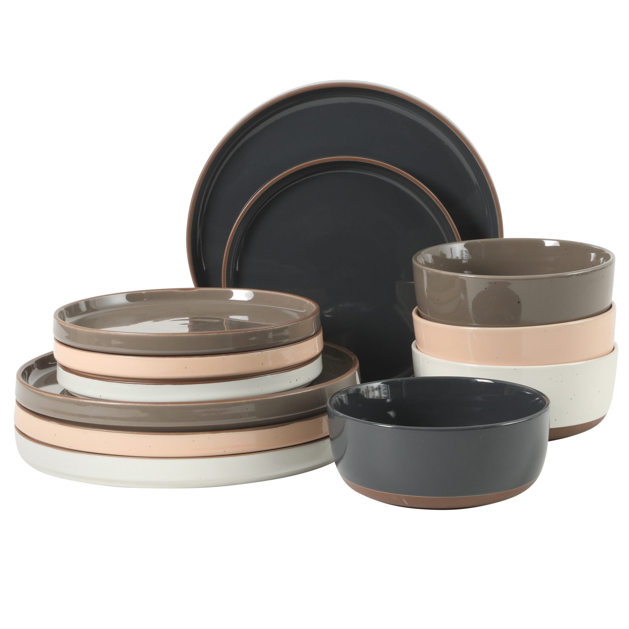 Gibson Elite Northrock Stoneware Dinnerware Set, 16-Piece Service for 4 ...