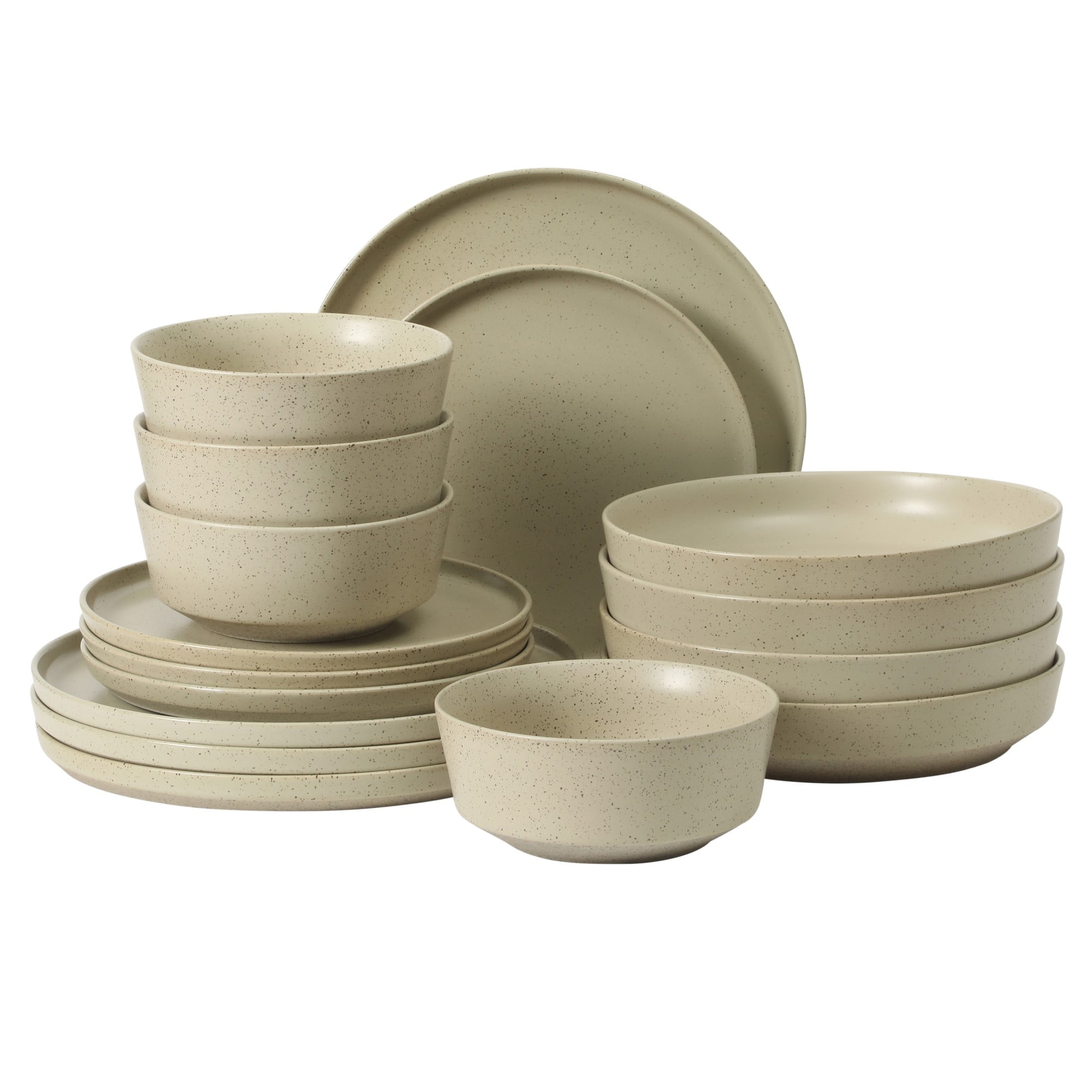 Gibson Elite Overbrook 16-Piece Pottery Clay Stoneware Dinnerware Set ...