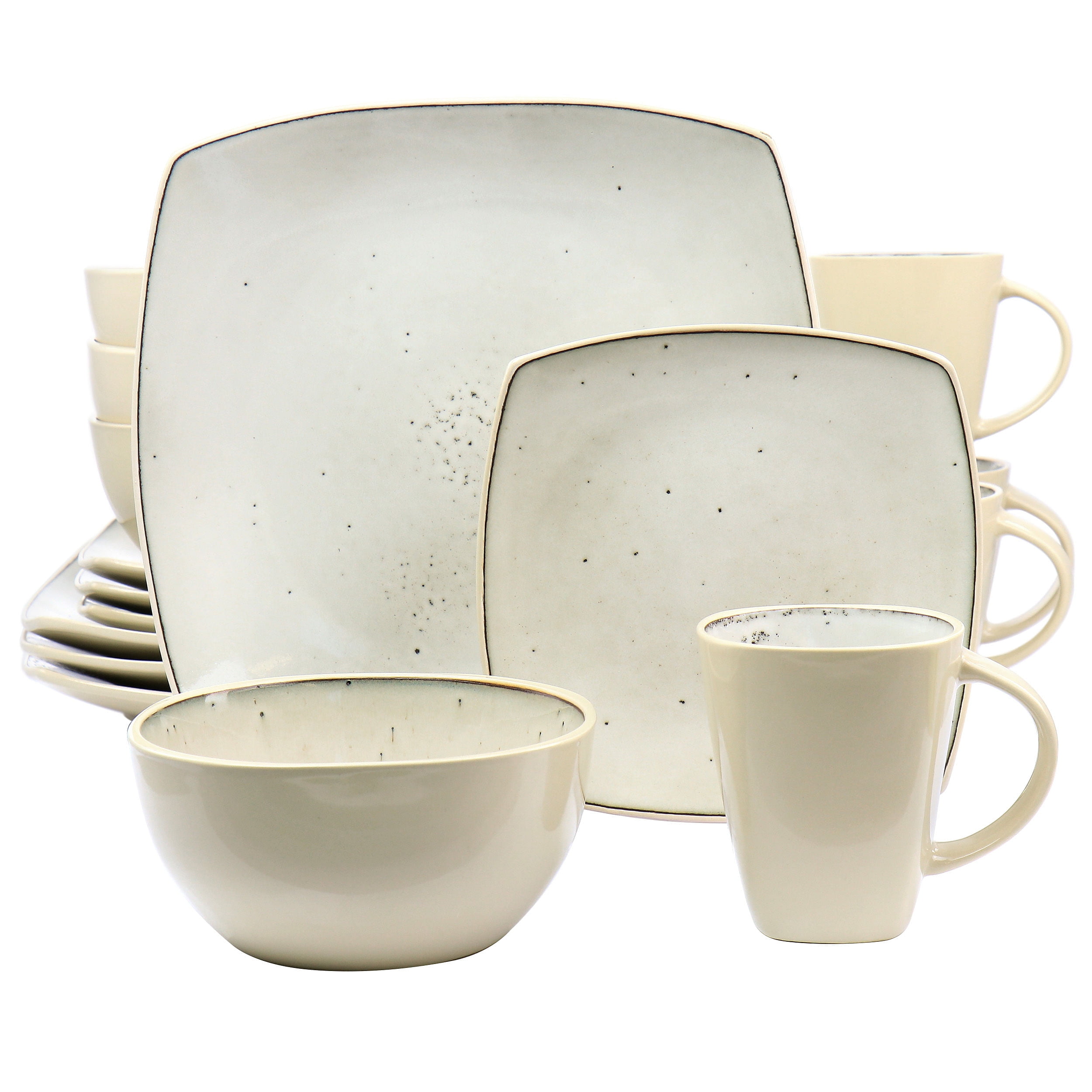 Gibson Elite Soho Lounge 16 Piece Stoneware Dinnerware Set in Light Taupe - Walmart.com