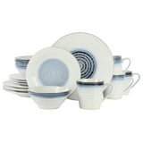 Gibson Elite Spiral 16 Piece Reactive Embossed Stoneware Dinnerware Set ...