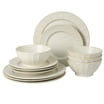 Gibson Elite Oyster Tide Embossed 12 Piece (Service for 4) Plates and ...