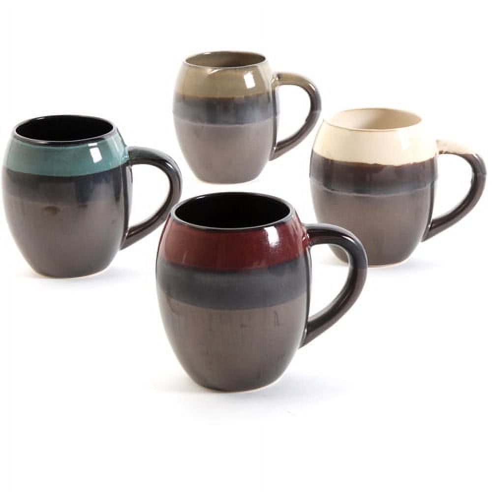 Gibson Home Soroca 4-Piece Ceramic Mug Set 19.5oz, Microwave ...