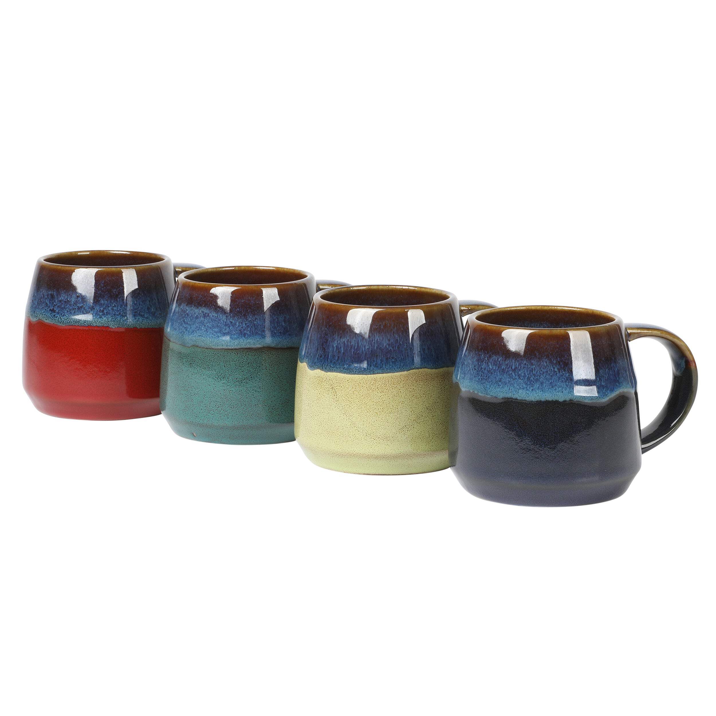 Gibson Home 4 Piece 14 oz Assorted Belly Shaped Mugs - Walmart.com
