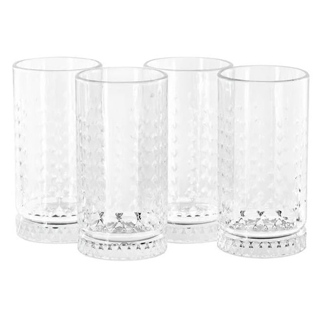 Gibson Home 4 Piece 16 oz Teardrop Embossed Glass Tumbler Set - Walmart.com