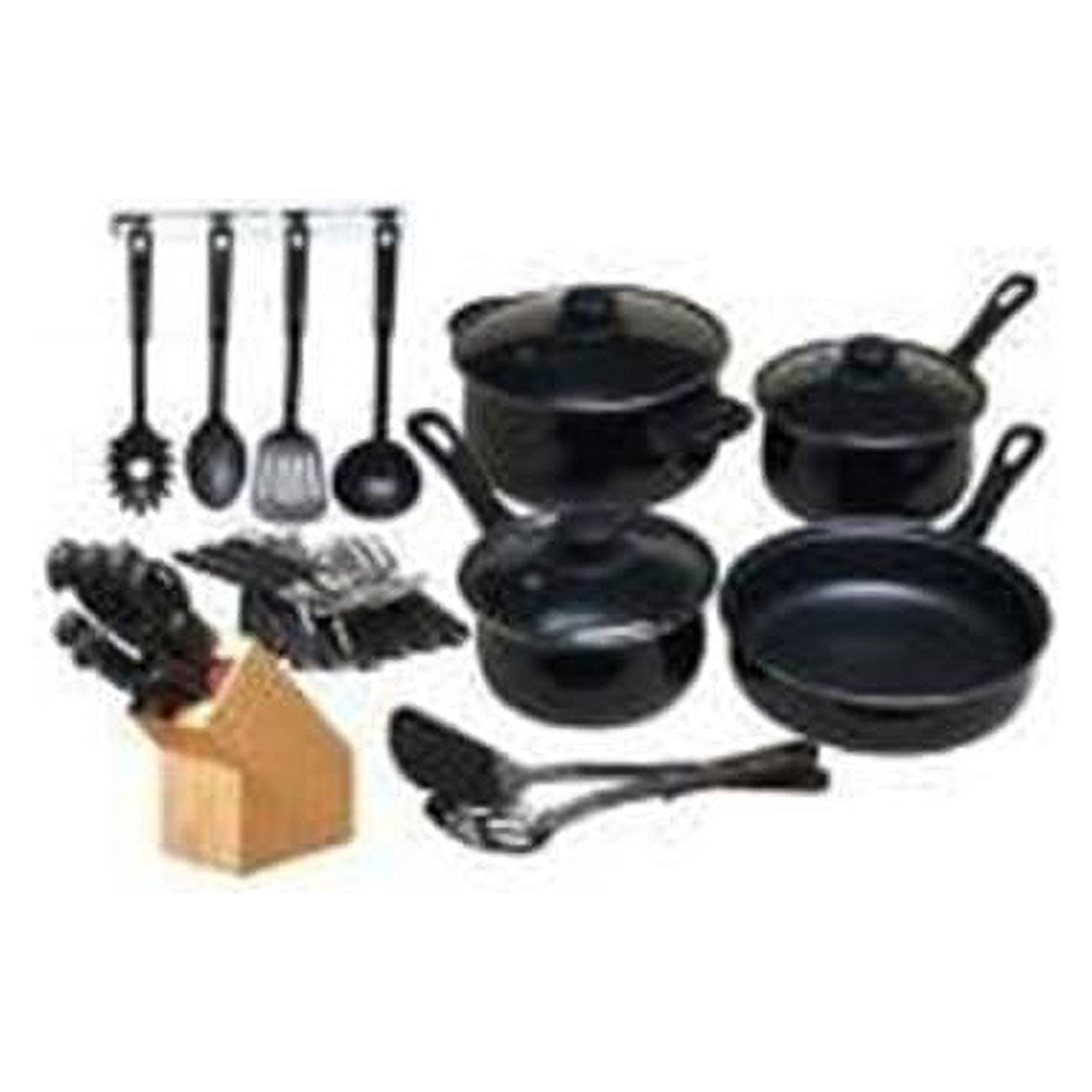 Gibson Home Nonstick Cookware Set, Black, 32-Piece, Carbon Steel, Dutch ...