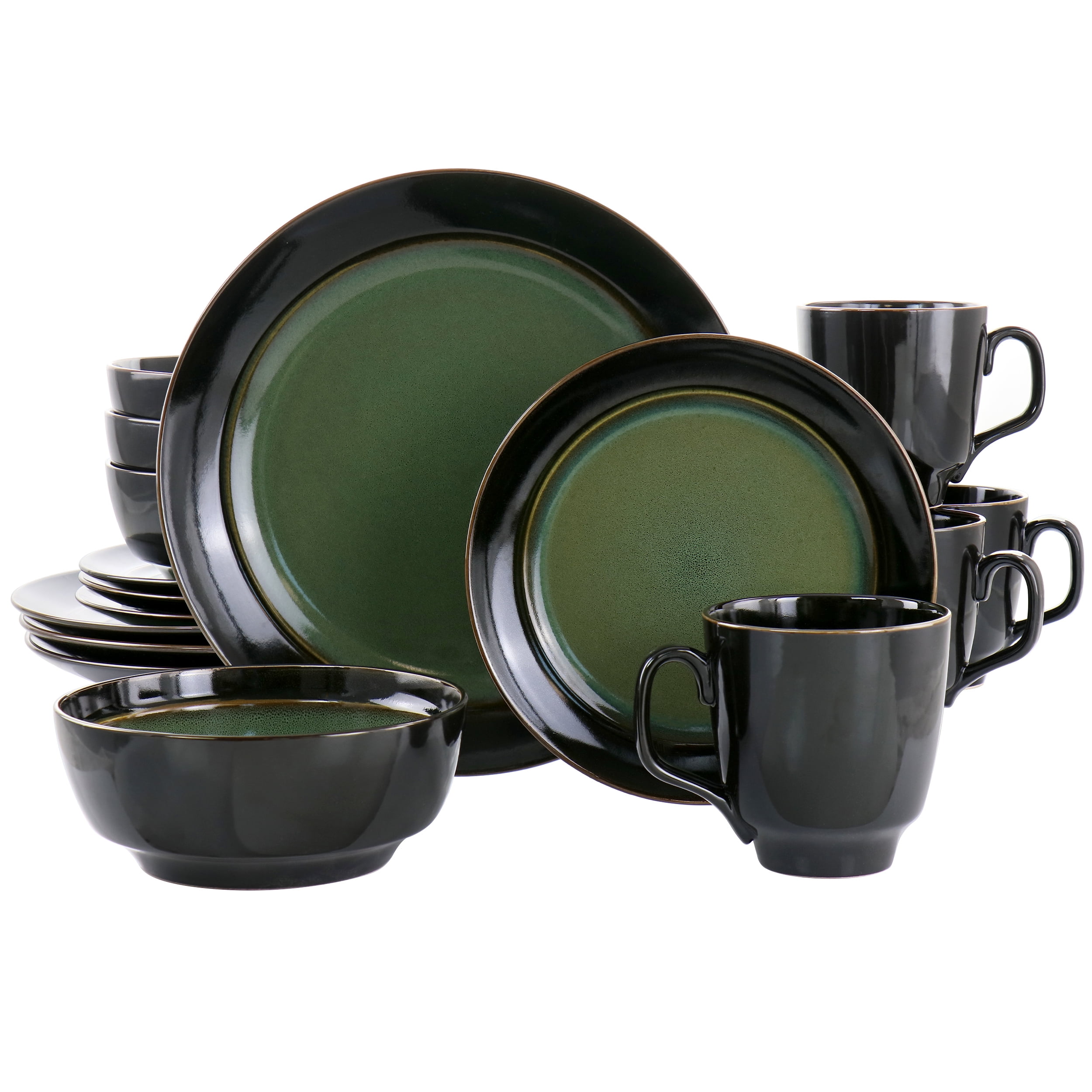 Gibson Home Bella Galleria 16 Piece Round Stoneware Dinnerware Set in ...