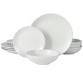Gibson Home Bethel 12-Piece Matte White Stoneware Dinnerware Set ...