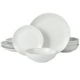 Gibson Home Bethel 12-Piece Matte White Stoneware Dinnerware Set ...