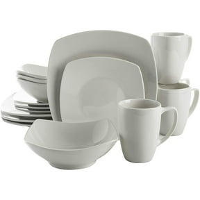 Free Shipping! Gibson Home Square White Stoneware Dinnerware Set 12 ...