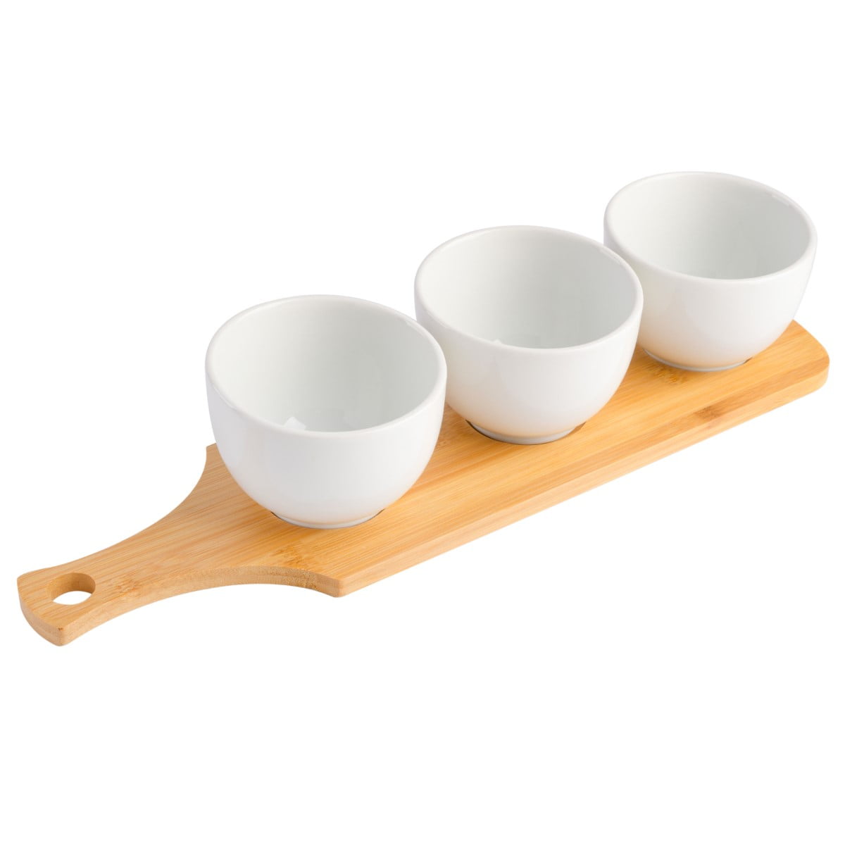Gibson Home Gracious Dining 3 Piece Tidbit Bowl Set with Bamboo Tray ...