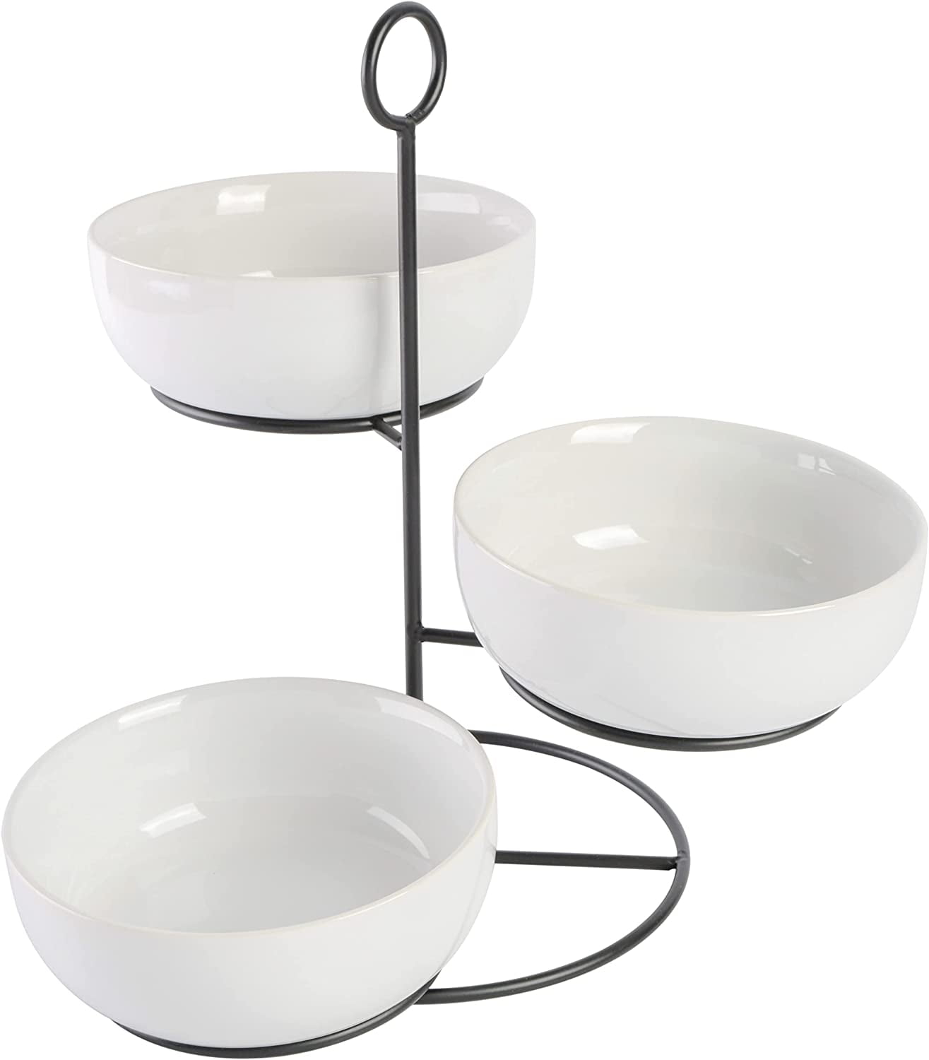 Gibson Home Gracious Dining 3-Tier Tidbit Bowl W/ Metal Stand - Walmart.com