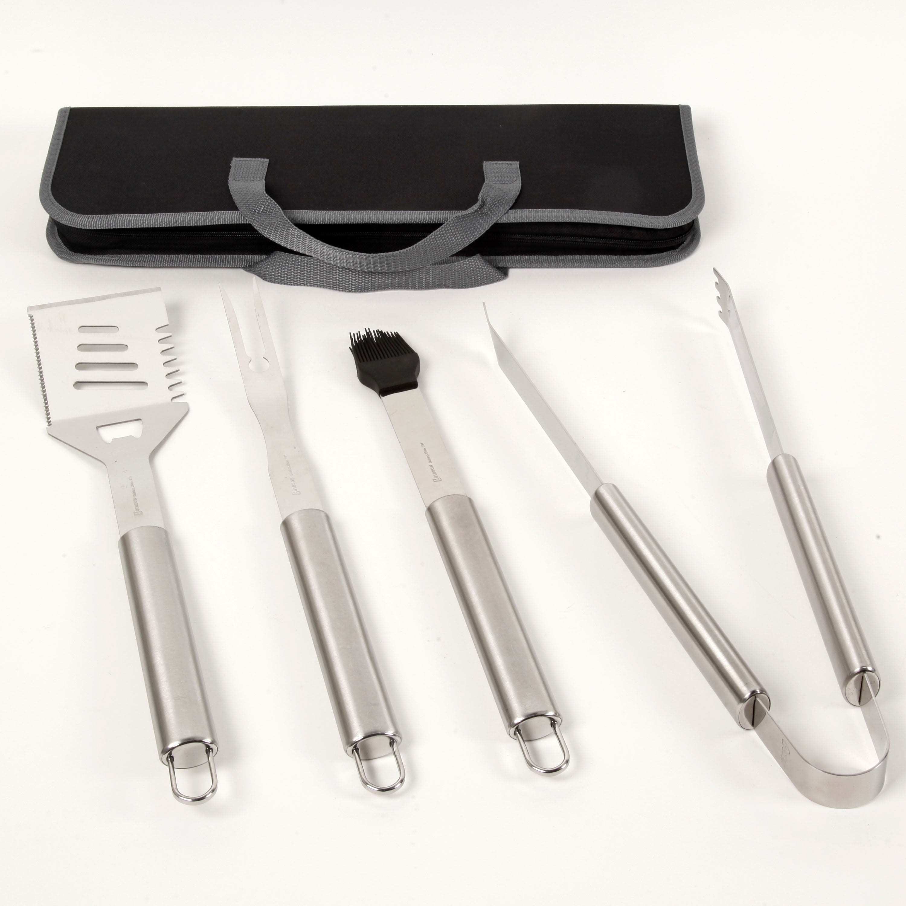 Gibson Home Grill Basics Stainless Steel Tool Set with Bag, (5 Pieces ...