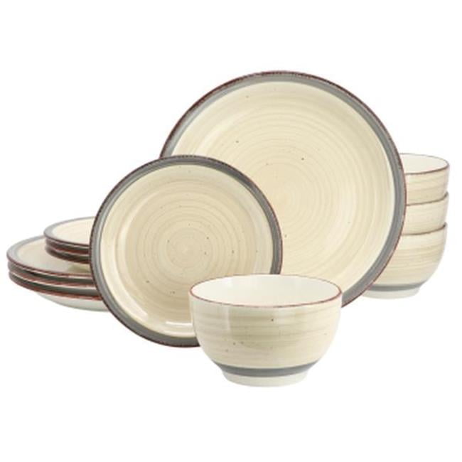 Gibson Home 142773.12 Holcomb Ceramic Dinnerware Set, Beige - 12 Piece ...