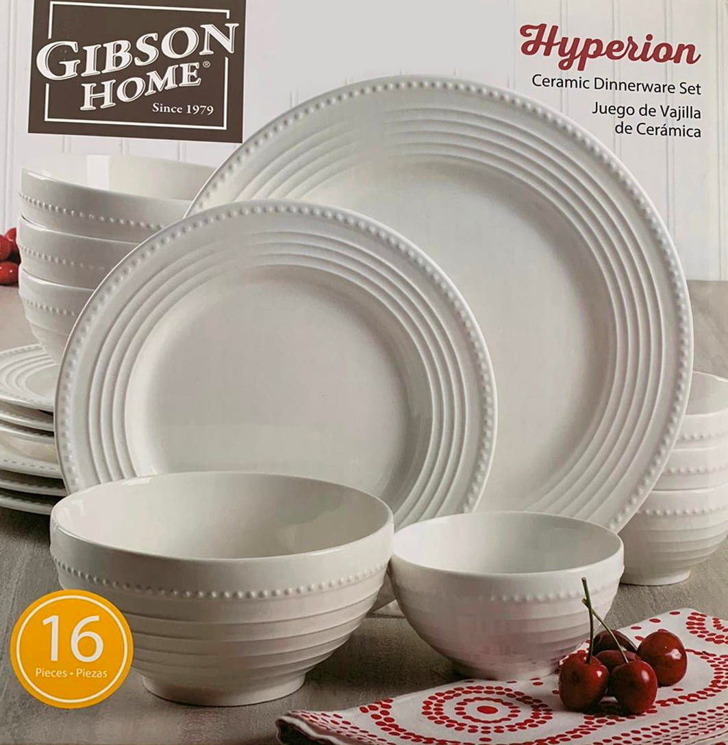 Gibson Home Hyperion 16 Piece Ceramic Dinnerware Set - Walmart.com