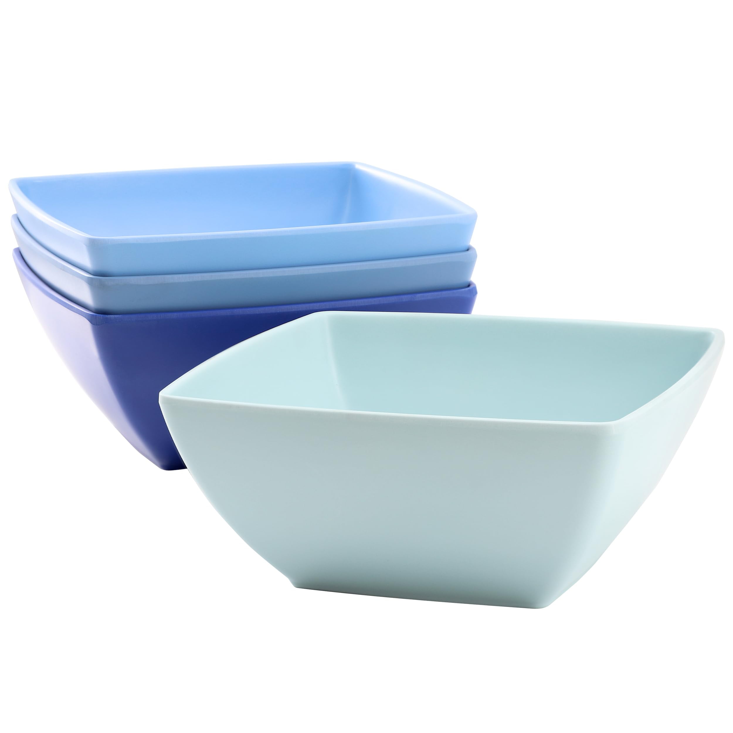 Gibson Home Jayson Melamine Dinner Bowl, Set of 4, 6-inch Square, Blue ...