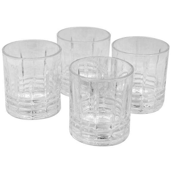 Gibson Home Jewelite 4-Piece Double Old Fashioned Glass Set, 11 Oz ...