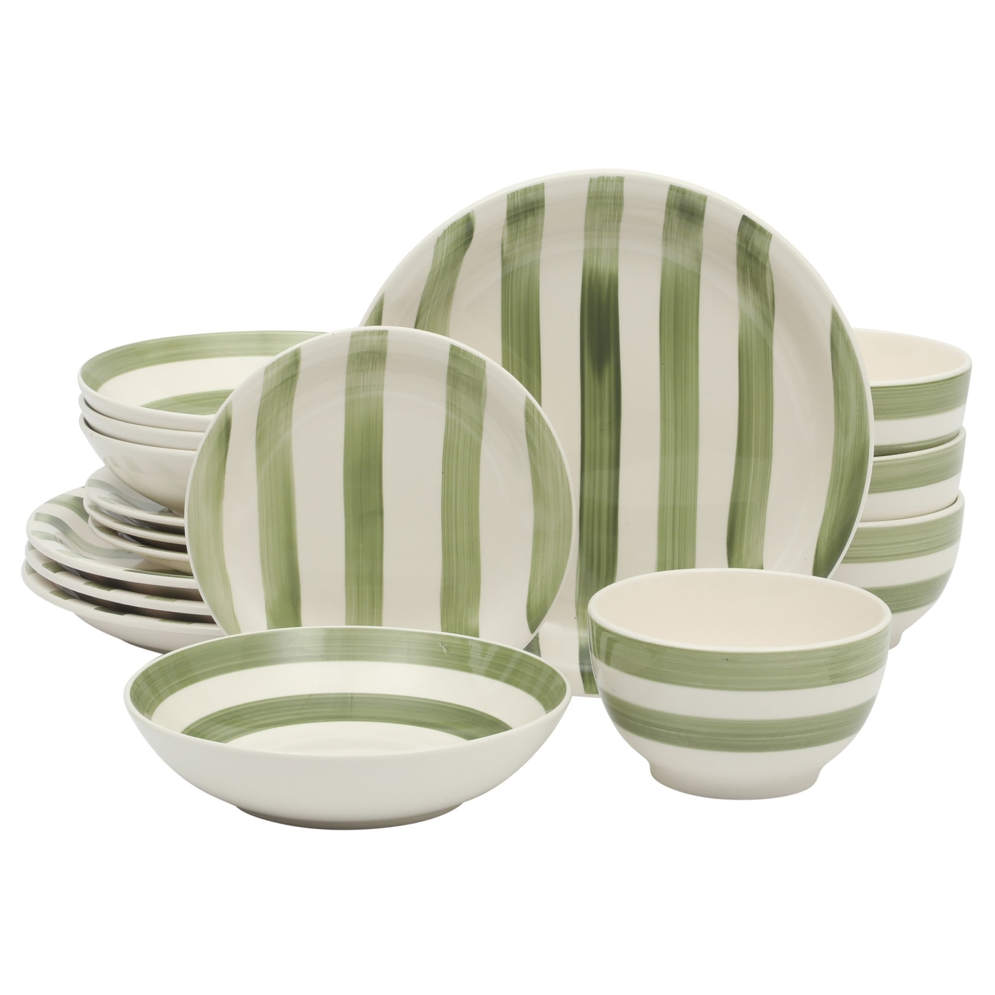 Gibson Home Kenwood Shores 16 Piece Stoneware Dinnerware Set, Hand ...