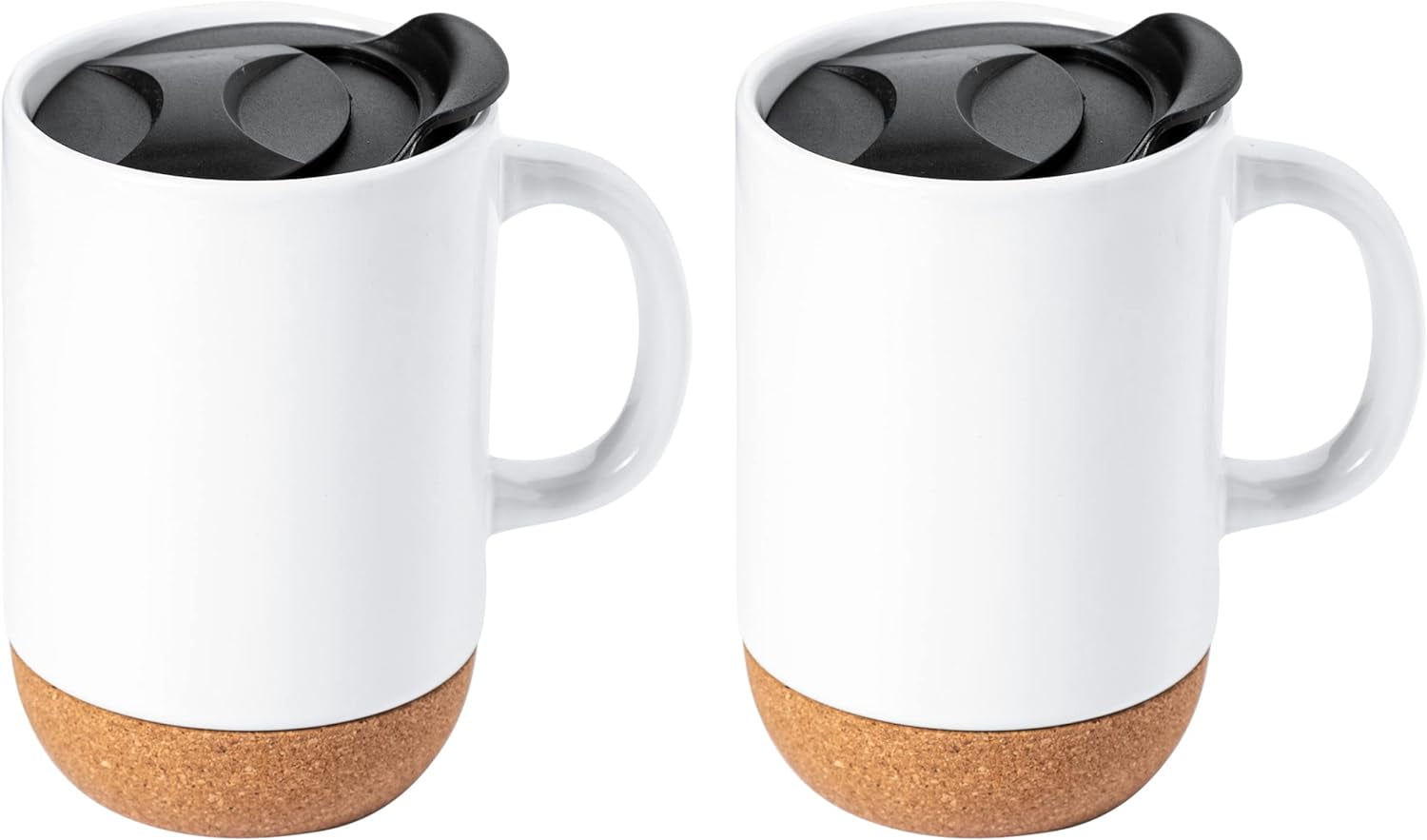 Gibson Home Modani 2 Pack Large 16.5 OZ Ceramic Mugs Set with Removable ...