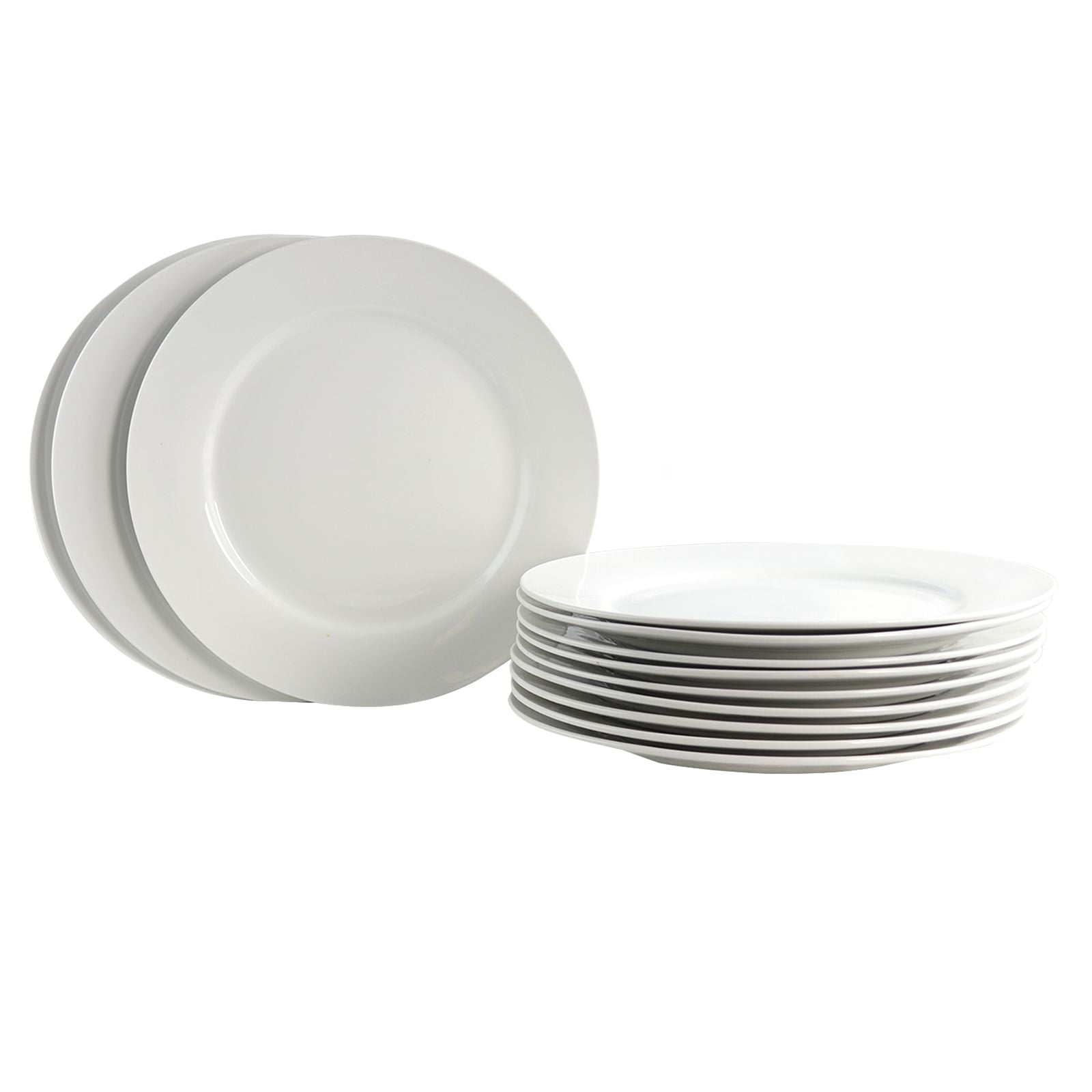 Gibson Home Noble Court 10.5" Dinner Plate Set in White, Set of 12 ...