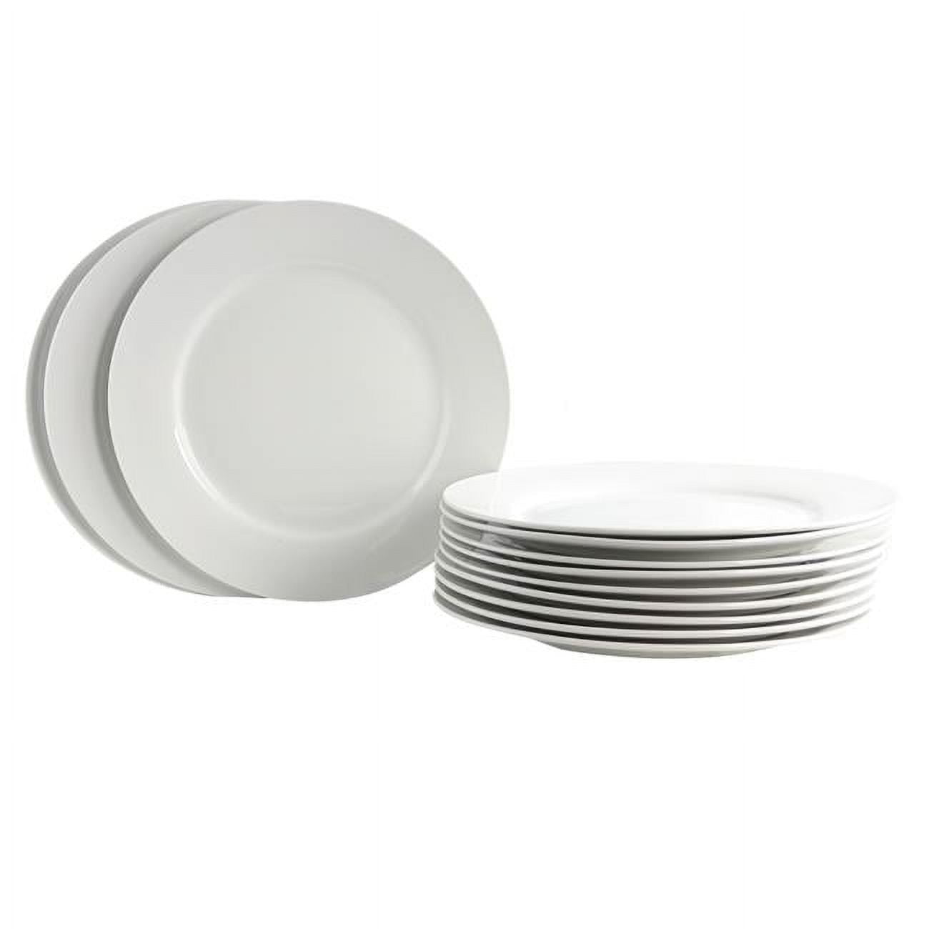 Gibson Home Noble Court 12 Piece Dinner Plate Set in White - Walmart.com