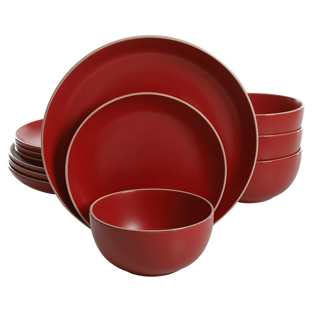 Gibson Home Remi 12pc Dinnerware Set - Red - Walmart.com