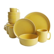 Woven Paths Farmhouse 16-Piece Dinnerware Set, Yellow - Walmart.com
