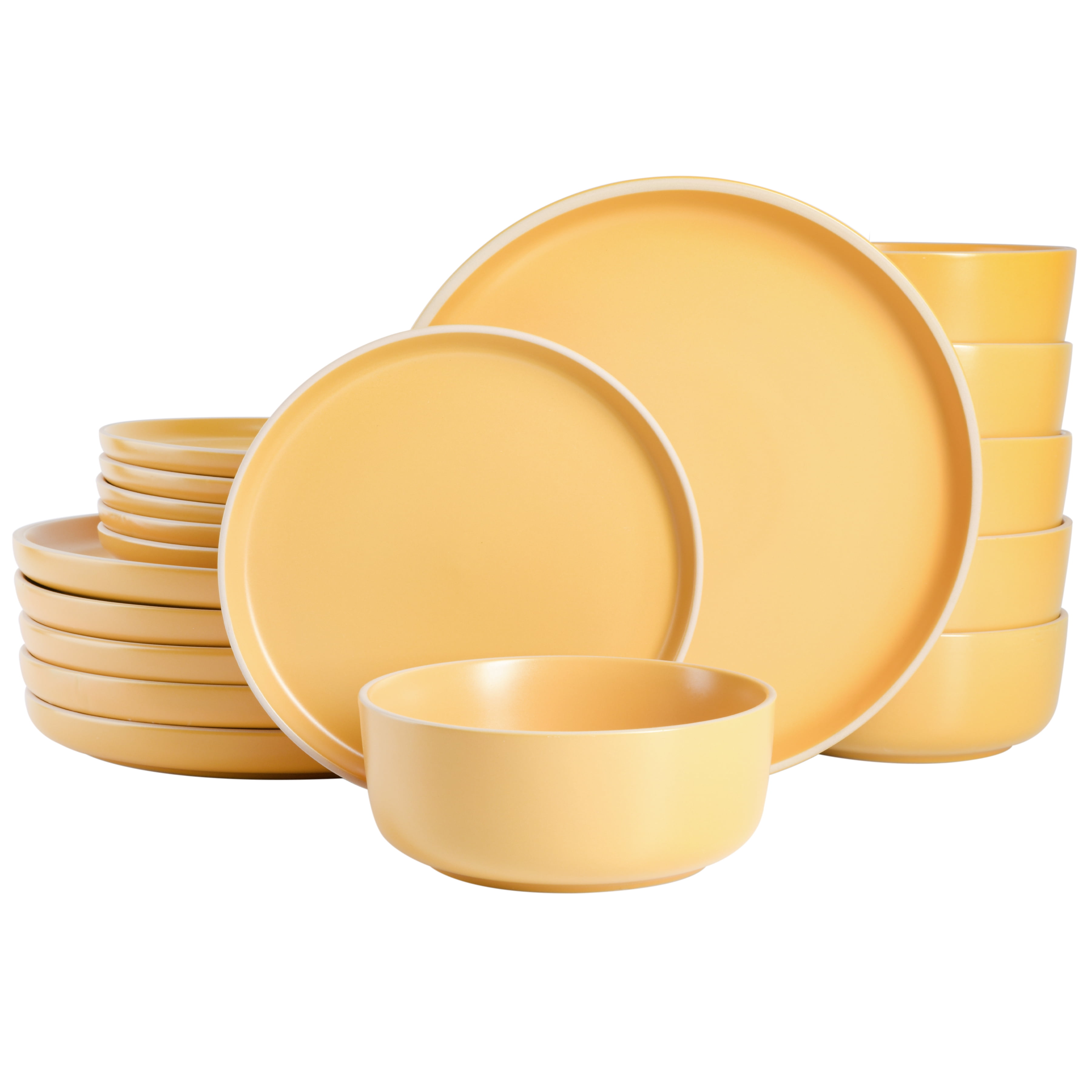 Gibson Home Zuma 18 Piece Dinnerware Set - Yellow - Walmart.com