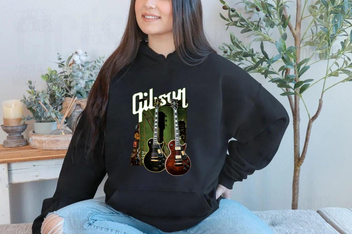 Gibson Les Paul Hoodie Electric Guitar Music Tribute Rock Icon, for men & women, up to size 5XL ...