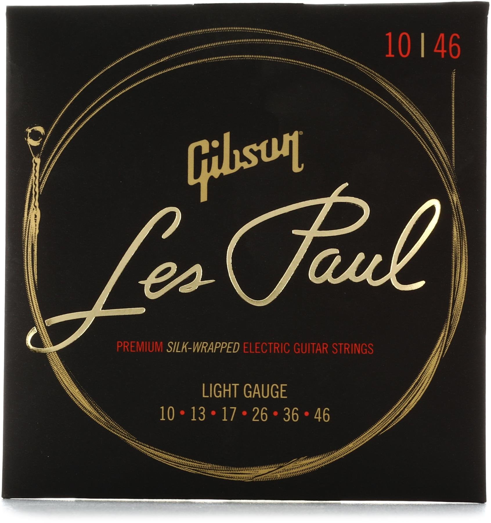 Gibson Les Paul Premium Electric Guitar Strings, Light Gauge, 10-46 ...