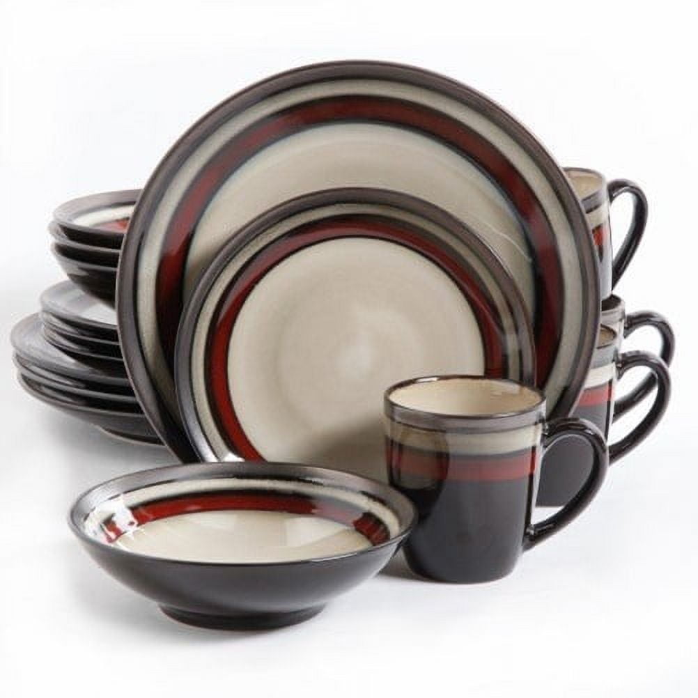 Gibson Lewisville 16Piece Dinnerware Set - Red - Walmart.com
