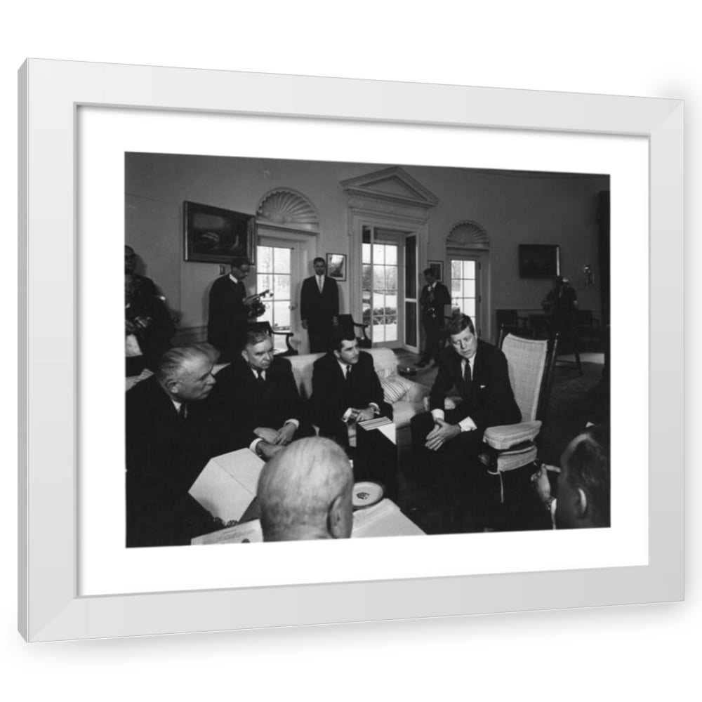 Gibson Moss 14x11 White Modern Wood Framed Wall Art Titled - Meeting ...