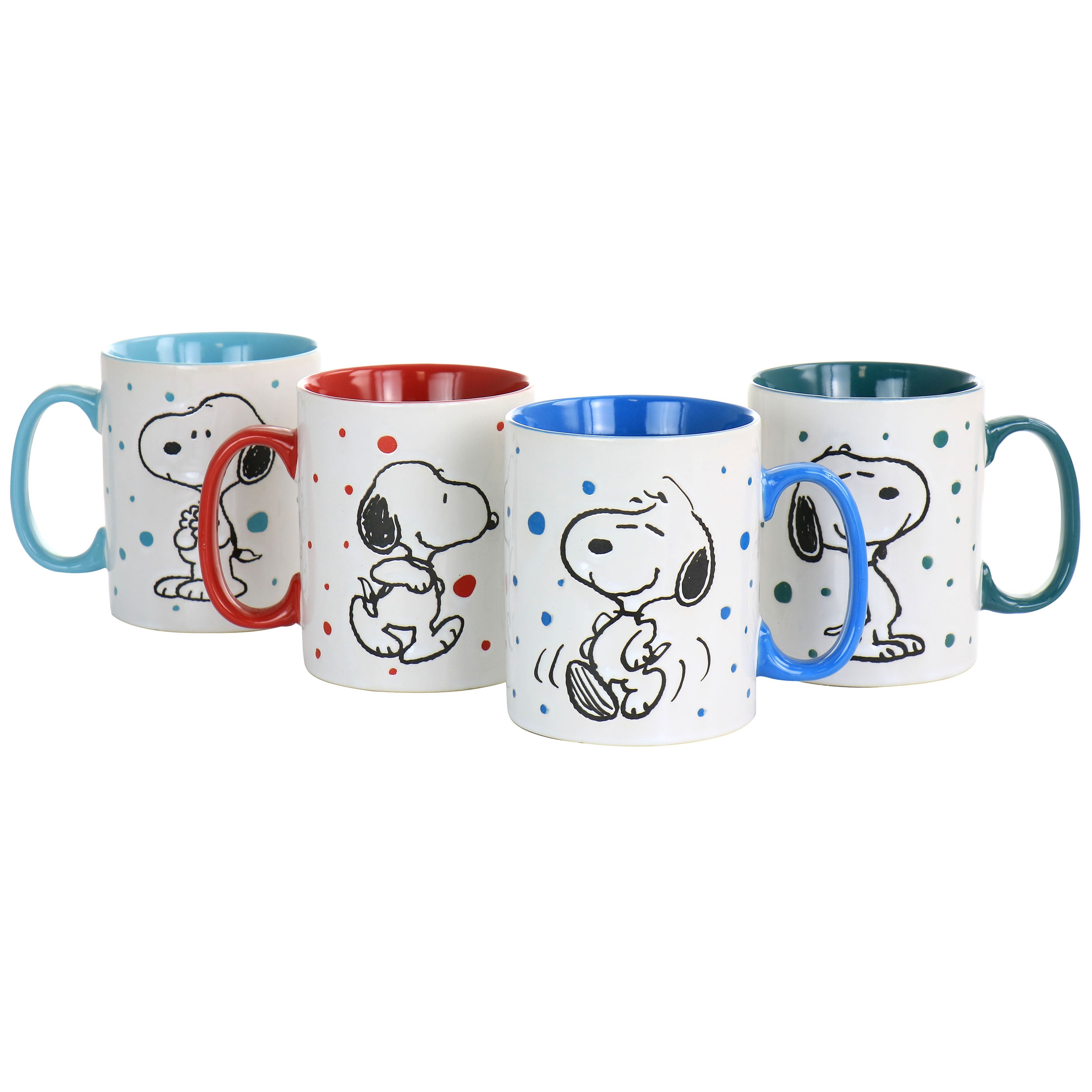 Gibson Peanuts Freckled Joy Stoneware 4 Piece Mug Set - Walmart.com