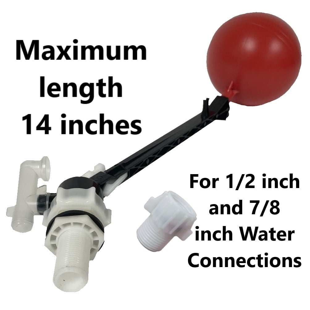 Side Mount Ball & Cock Fill Valve, Red Ball side mount Toilet inlet ...
