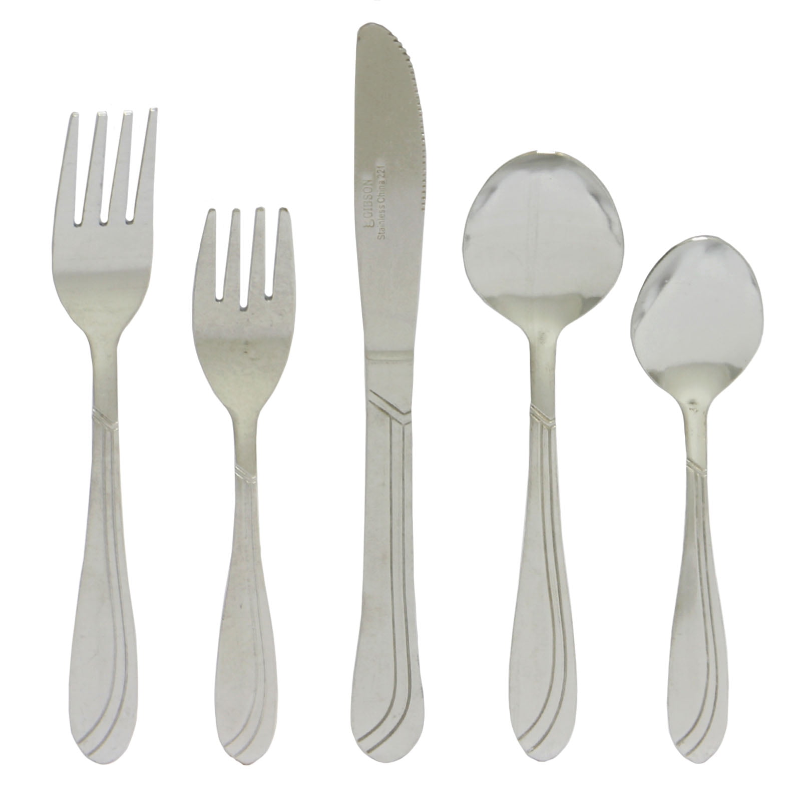 Gibson Silver Wave 20 Piece Flatware Set - Walmart.com