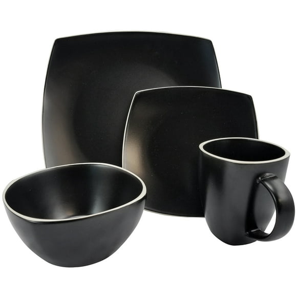 Matte Black Square Dinnerware Set