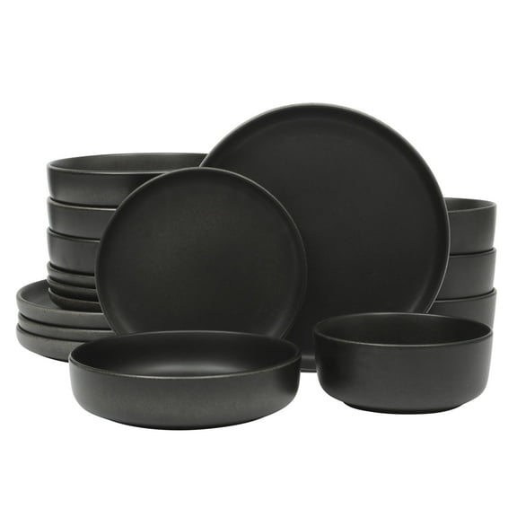 Soho Lounge Square 16-Piece Dinnerware Set Service for 4 Reactive Glaze ...