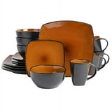 Gibson Soho Lounge Square 16-Piece Dinnerware Set - Amber, Set for 4 ...