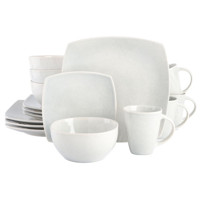 Gibson Soho Lounge Square 16-Piece Dinnerware Set - Stone Gray ...