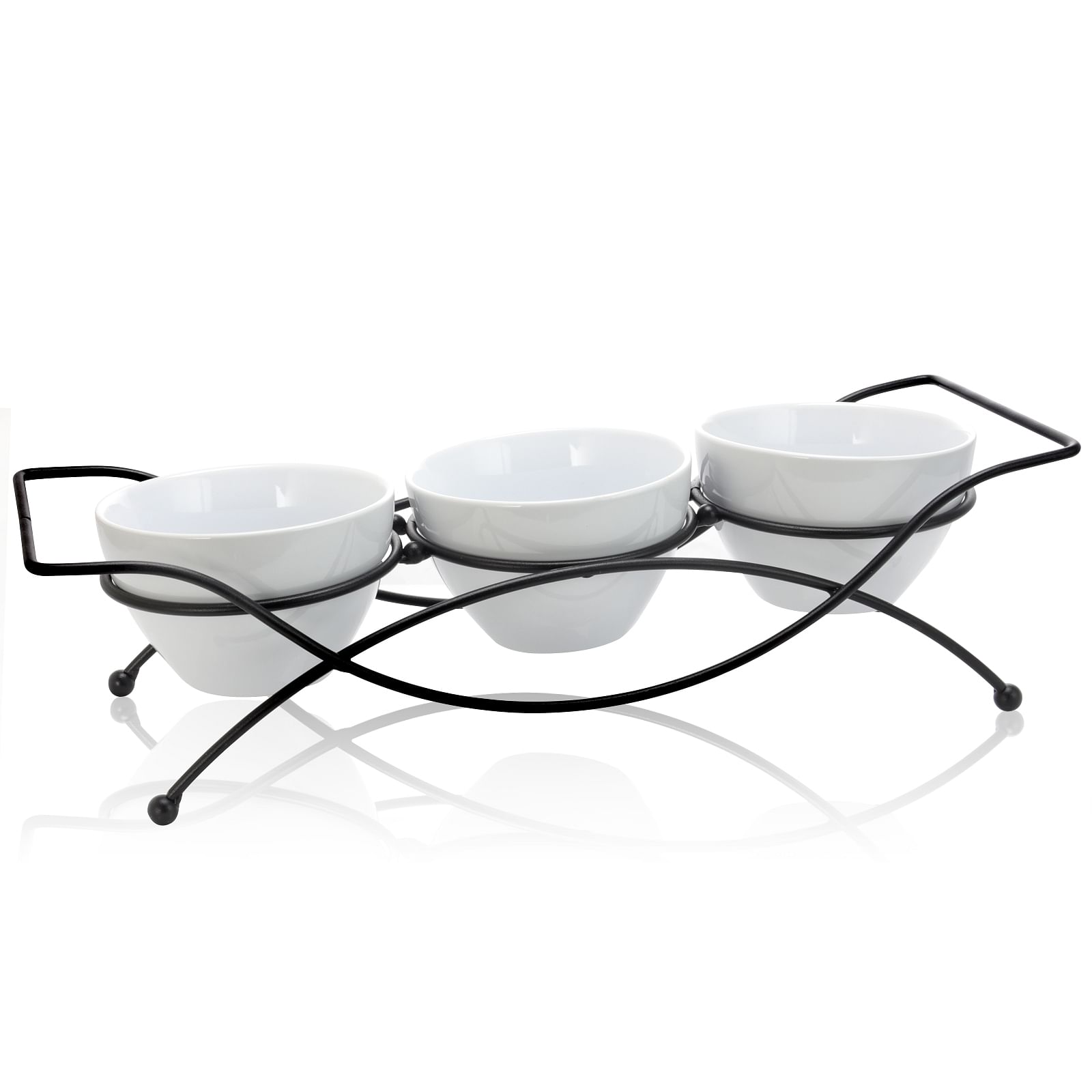Gibson Splendid Grace 4 pc Serving Set with Metal Rack in White ...