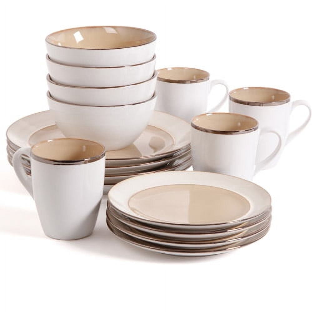 Gibson Studio Amberwood 16-Piece Dinnerware Set - Walmart.com