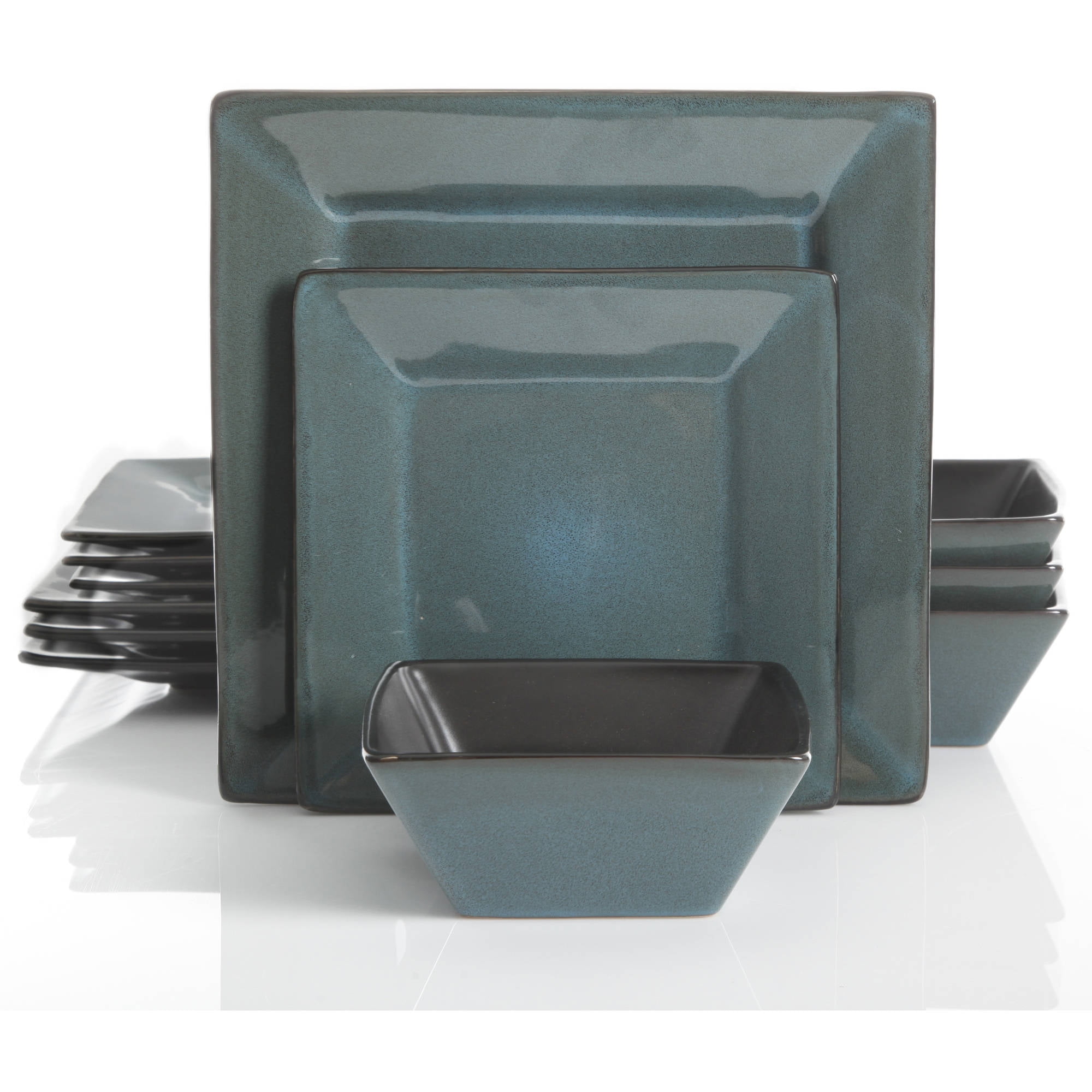 Gibson Studio Chelsea Lane 12-Piece Hard Square Dinnerware Set ...