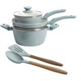 Gibson Town Market Square 7 Piece Non-stick Enameled Essential Cookware ...