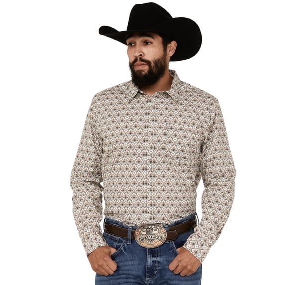 Gibson Trading Co Men's Groove Medallion Print Long Sleeve Button-Down ...
