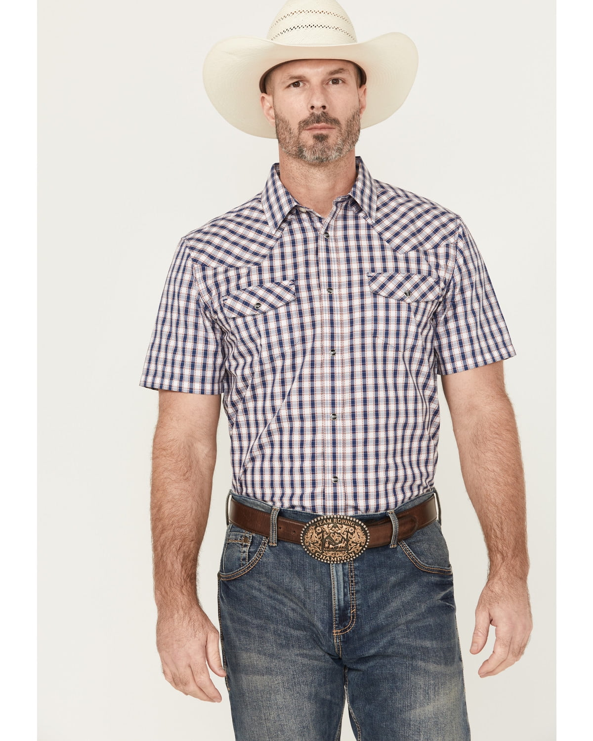 Gibson Trading Co Men's Pointed Arrow 2 Plaid Print Short Sleeve Snap ...