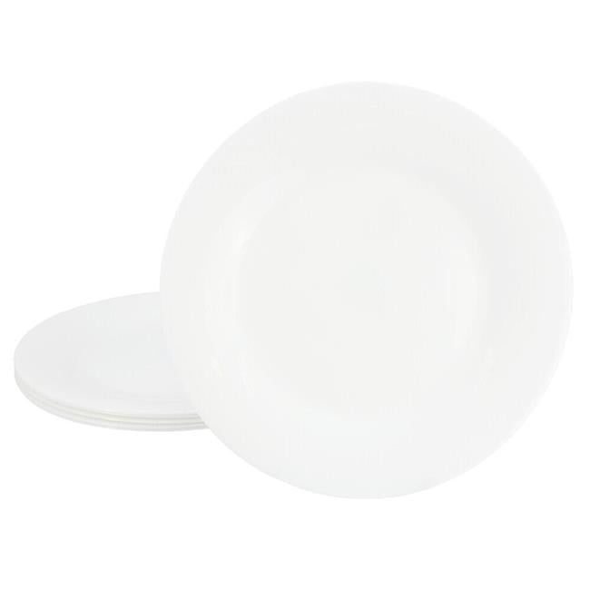 Gibson 142394.01 10 in. Ultra Shadow Opal Glass Dinner Plate Set, White ...