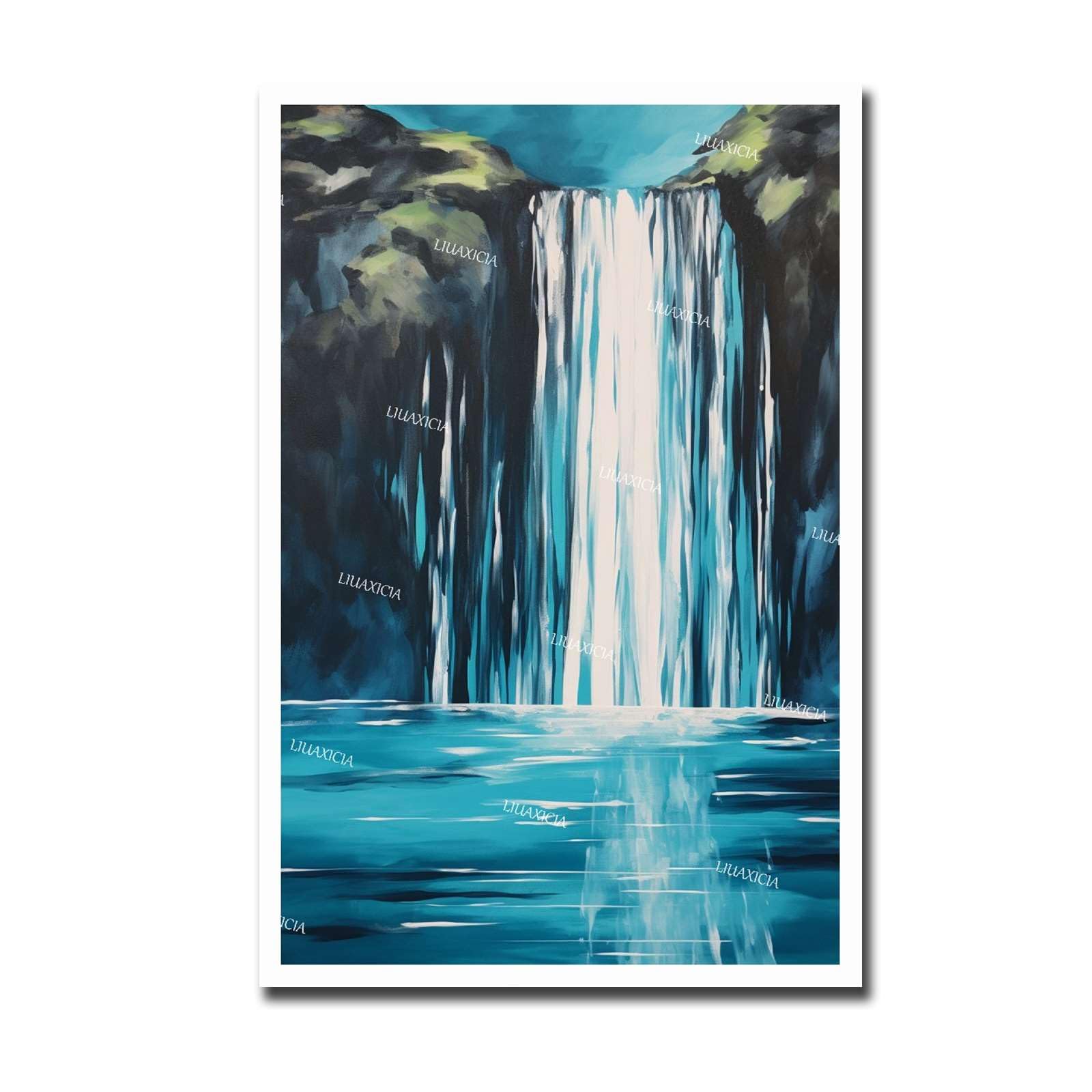 Giclee Metal Aluminum Sign Artwork Waterfall Wall Art for Living Room ...