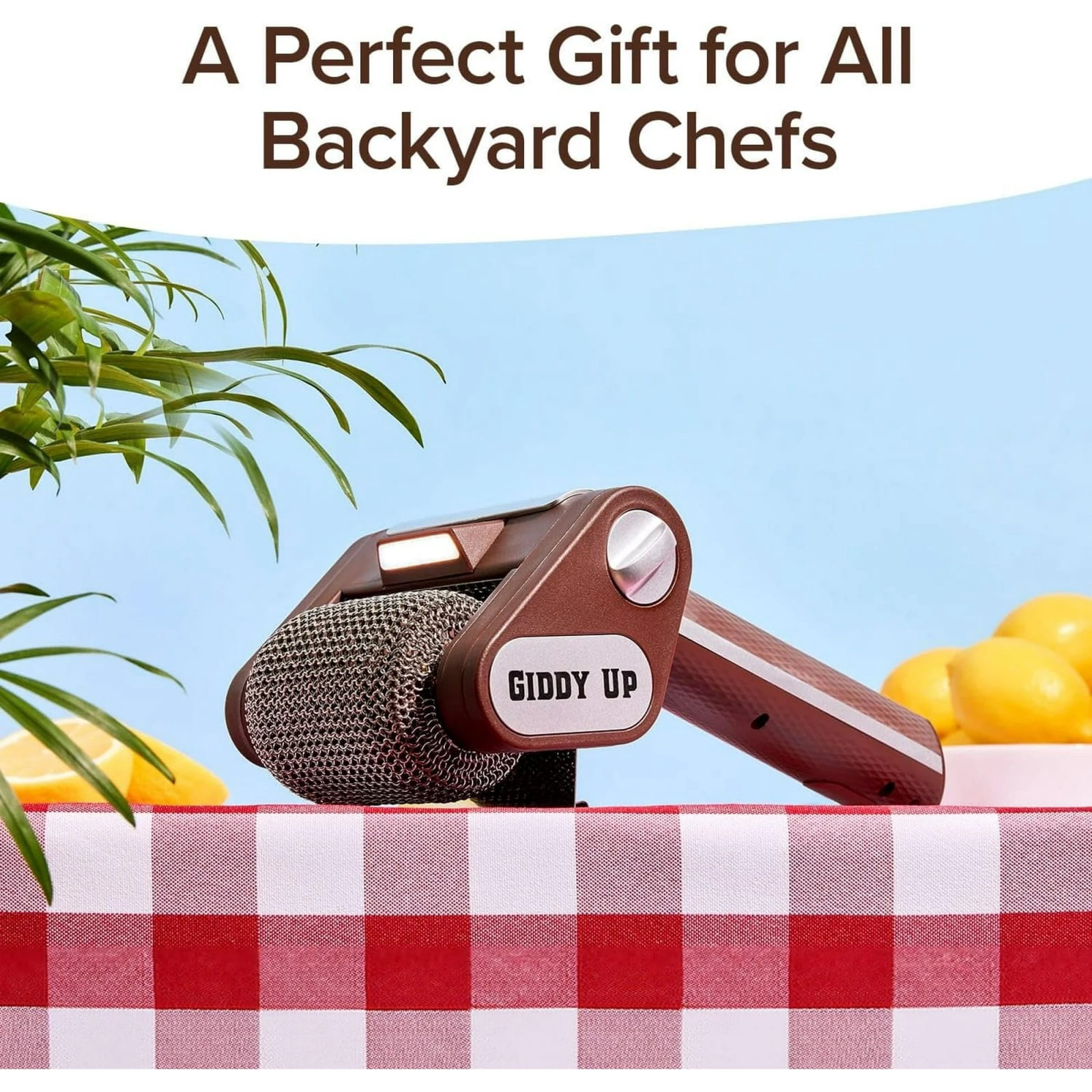Giddy Up Bristle-Free Spinning Grill Brush w/LED, Cordless ...