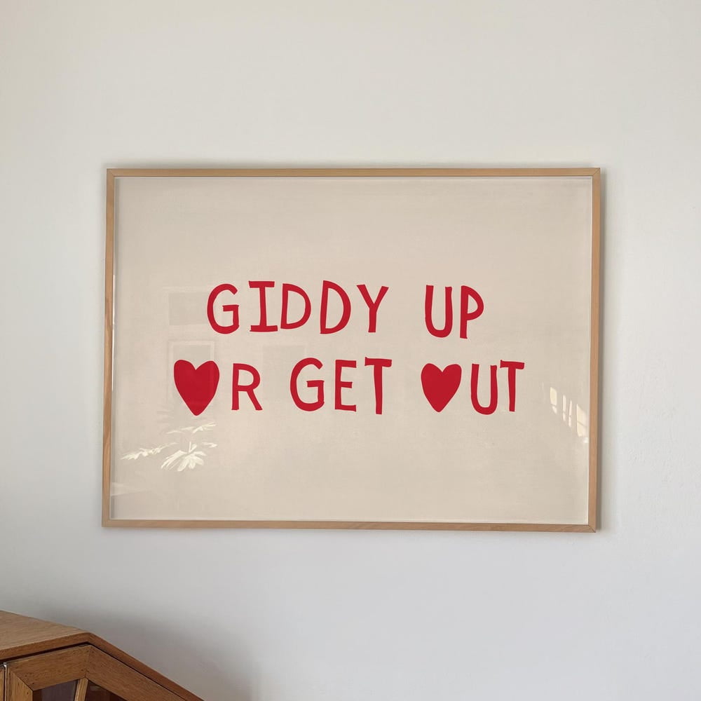 Giddy Up Art Print: Girly Western Typography Poster UNFRAMED PAPER ...